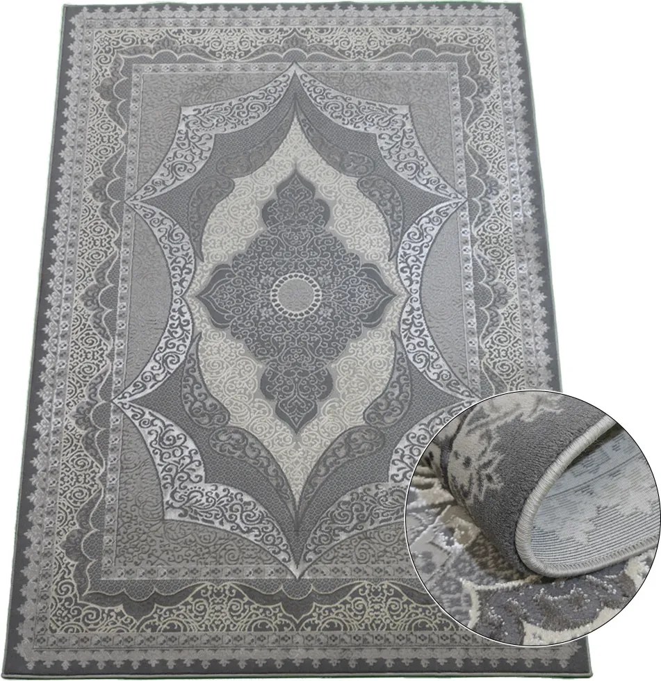 BE Koberec Allianz 6302 GREY - šedý obdélníkový Rozměr: 140x190 cm