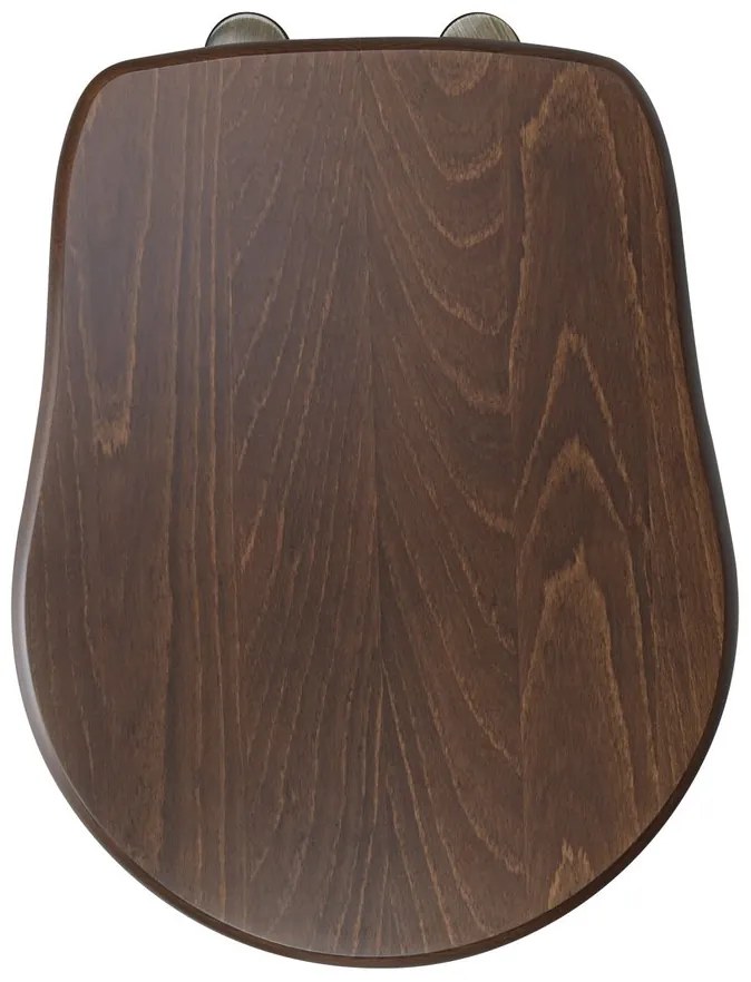 Kerasan RETRO WC sedátko, dřevo masiv, ořech/bronz
