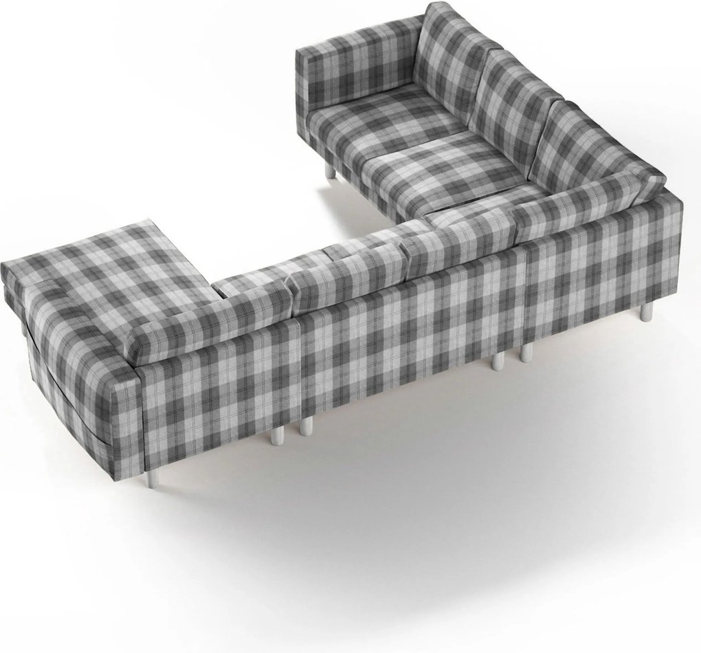 Potah na pohovku IKEA Norsborg rohová, 5-místná se šezlongem barva šedá látka pletený vzor, vzorované