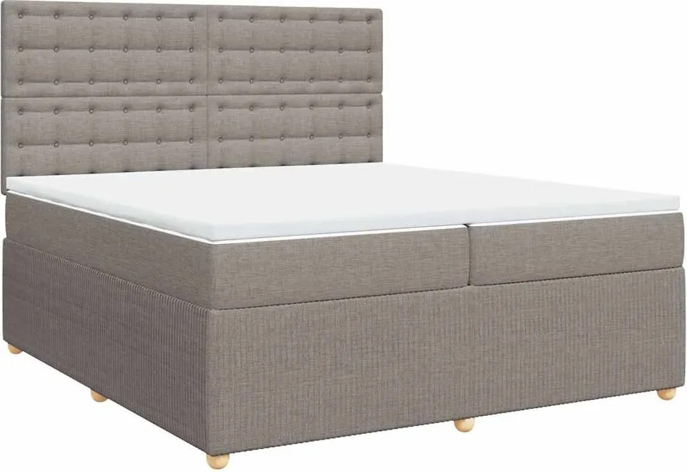 Box spring postel s matrací taupe 200x200 cm textil 3292181