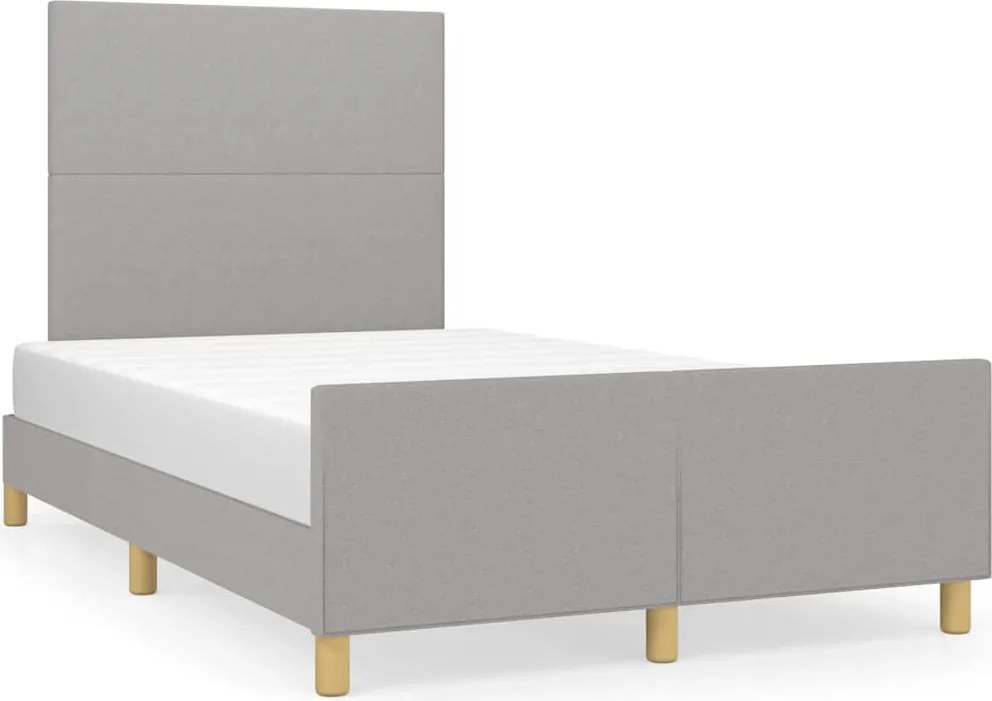 Rám postele bez matrace světle šedá 120 x 200 cm textil 3124879