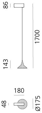 Artemide Unterlinden 175, hliníkové svítidlo s texturou dřeva, 15W LED 3000K, Ø 17,5cm