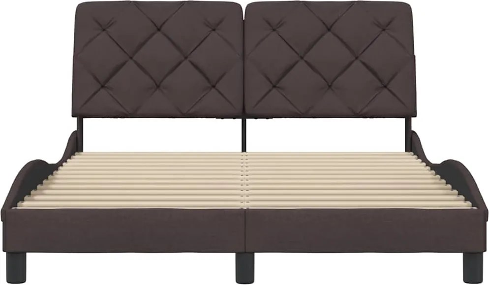 Rám postele bez matrace tmavě hnědá 120 x 200 cm textil 3310590