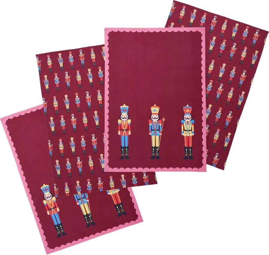 Bavlněné utěrky v sadě 4 ks s vánočním motivem 70x50 cm Christmas Nutcracker – Catherine Lansfield