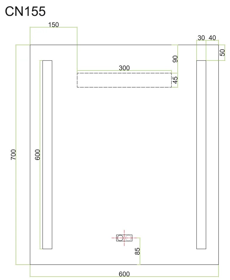 Mereo zrcadlo 60 x 70 cm s LED osvětlením CN155