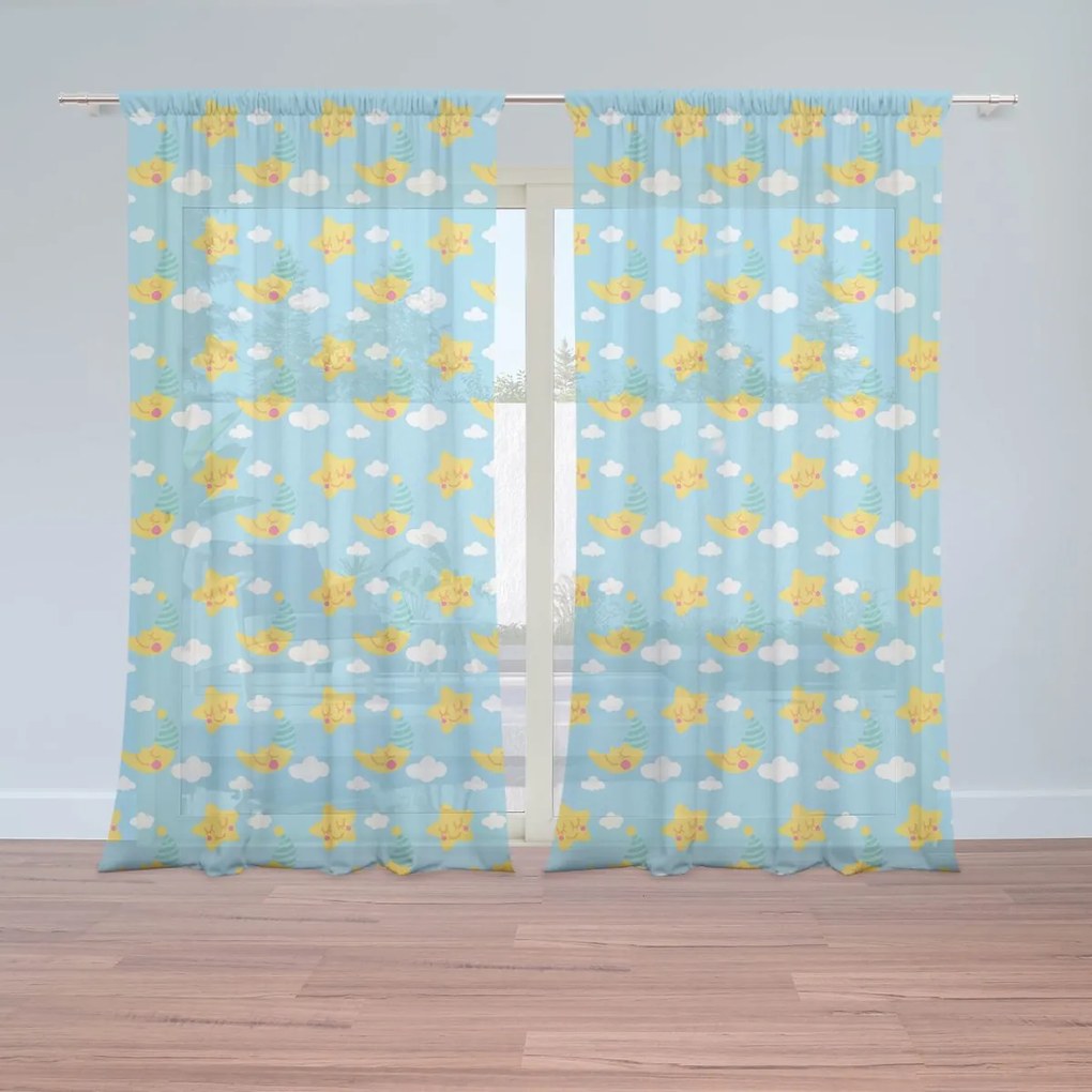 Sablio Záclony Hvězdy a měsíce: 2ks 150x250cm