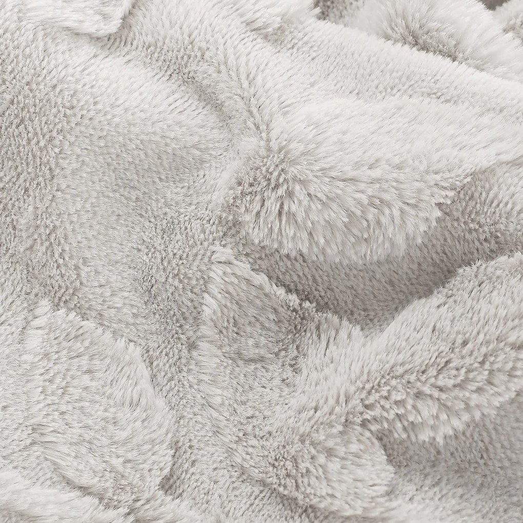Goldea luxusní deka z mikrovlákna - světle šedé lístky 150 x 200 cm