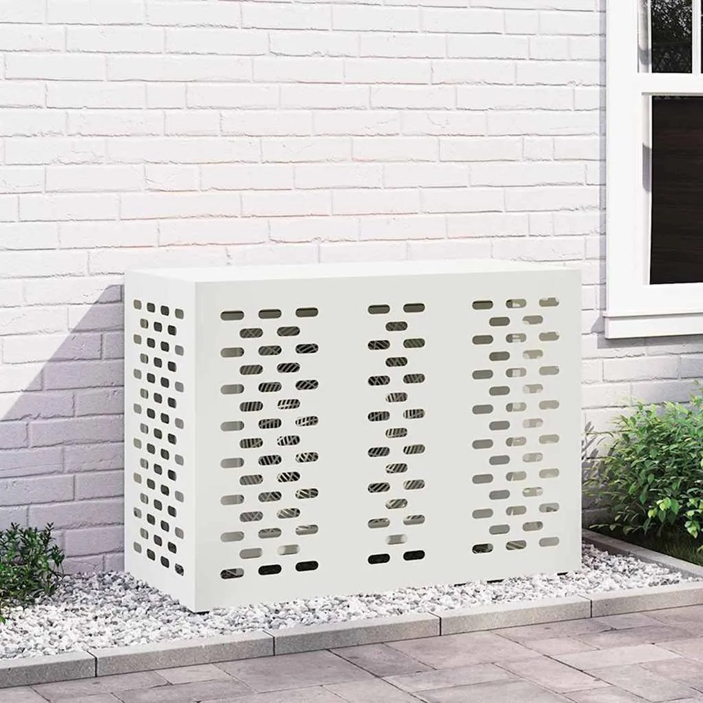 vidaXL Ochrana klimatizace Bílá 110 x 50 x 80 cm Ocel [865905]
