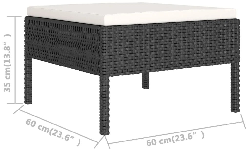 vidaXL Marketos 2dílná zahradní sedací souprava s poduškami polyratan černá