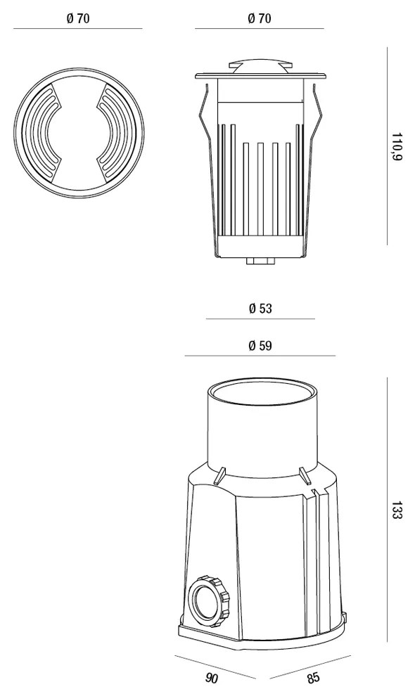 Fabas 6909-02-024 Abilene 2, zápustné svítidlo se 2 paprsky, 2,8W LED, 3000K, prům. 7cm, IP67
