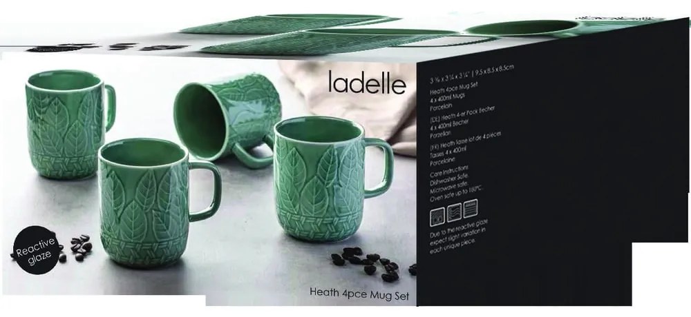Tyrkysové porcelánové hrnky v sadě 4 ks 400 ml Heath Jade – Ladelle