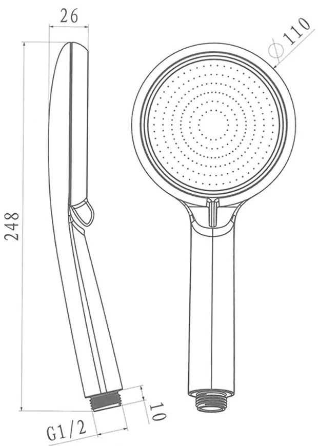 Mereo Mereo, Nástěnná sprchová baterie Dita 150mm se sprch. soupravou, ruční a talířovou slim sprchou o 200 mm, CBE60104SCD