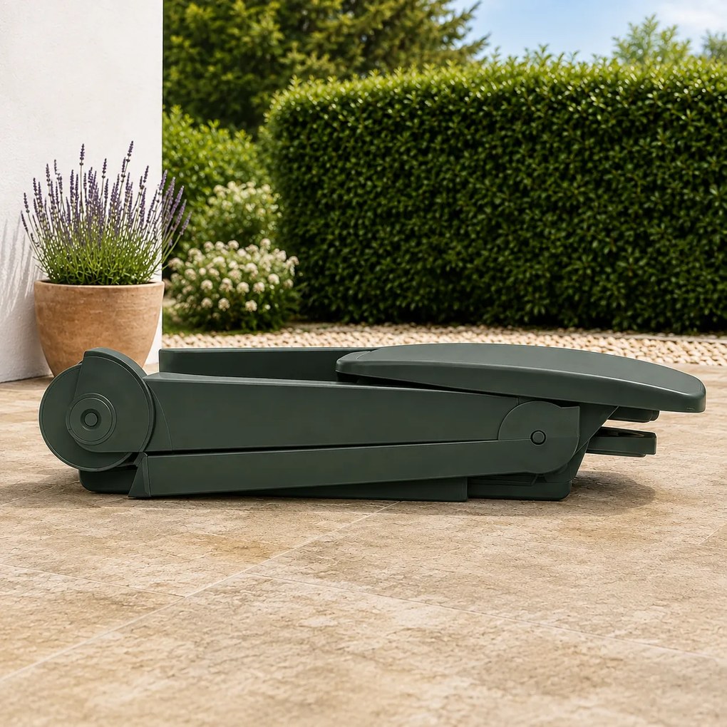 Zahradní lehátko ZIRCONE, 72×195×101 cm, tmavě zelená I.P.A.E-Progarden