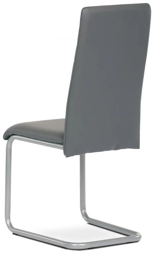 Jídelní židle ATLA — kov, ekokůže, více barev Černá