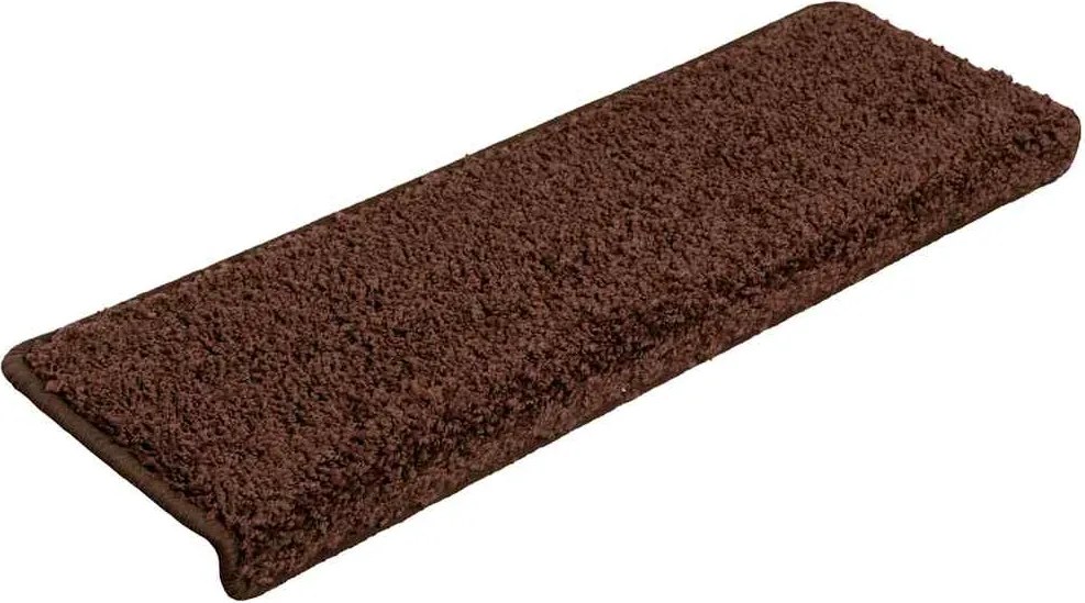 Schodové rohože 10 ks 65 x 21 x 4 cm hnědé s obdélníkovým okrajem 149821
