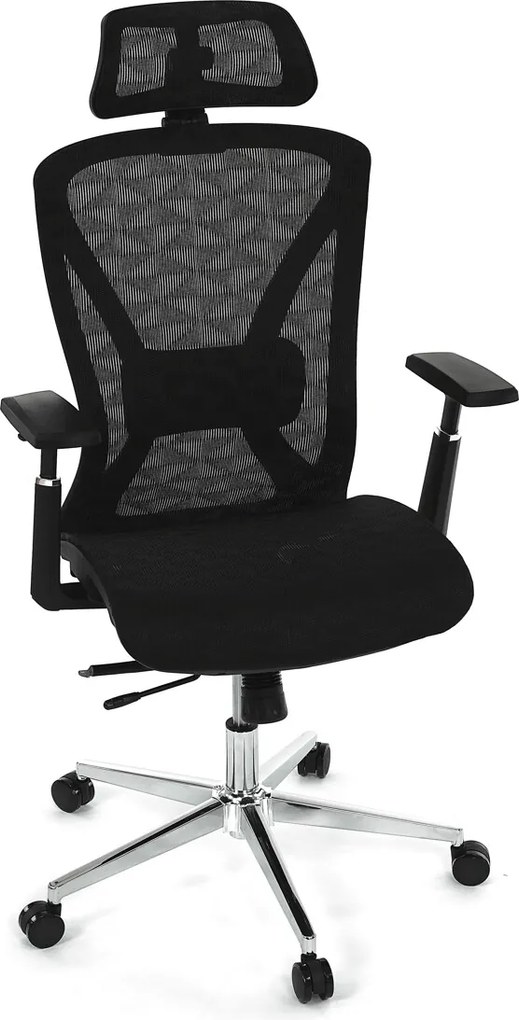 Ergonomická kancelářská židle NILS - černá síťovina