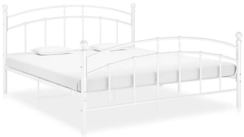 324977 vidaXL Rám postele bílý kov 140 x 200 cm