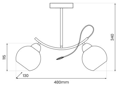 Lustr na tyči CONNOR 2xE27/15W/230V lesklý chrom/bílá