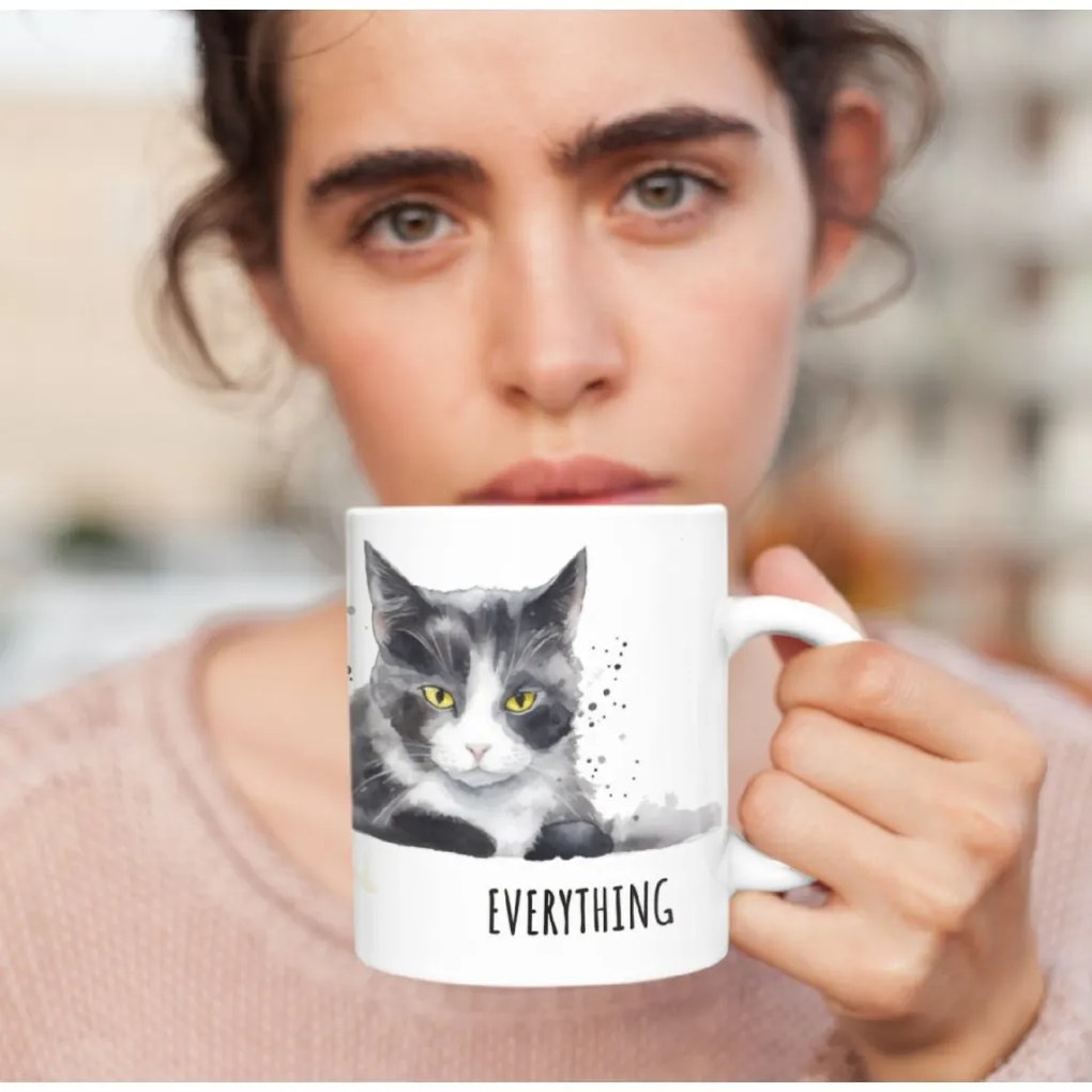 Hrnek - Cattitude is everything, kočka FeelHappy.cz Velikost hrnku: 550 ml