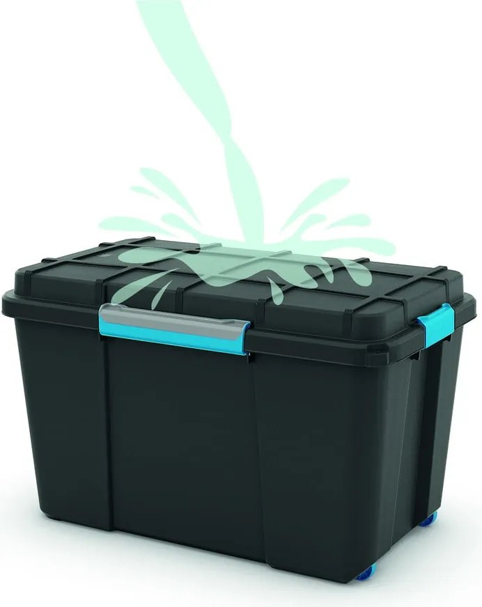 Černý plastový úložný box s víkem 73,5x44,5x46 cm Scuba Box – KIS