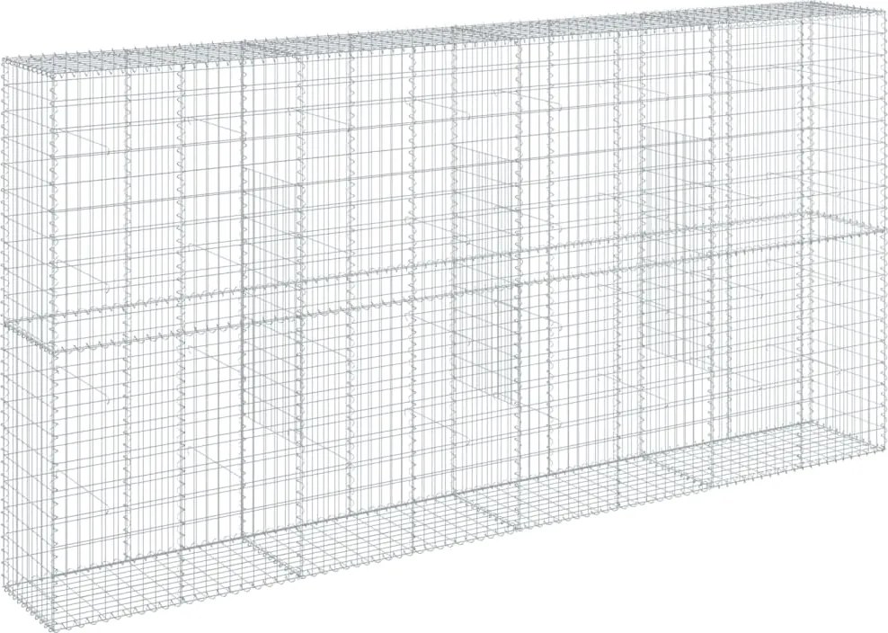 Gabionový koš s víkem 400 x 50 x 200 cm pozinkované železo 3295169
