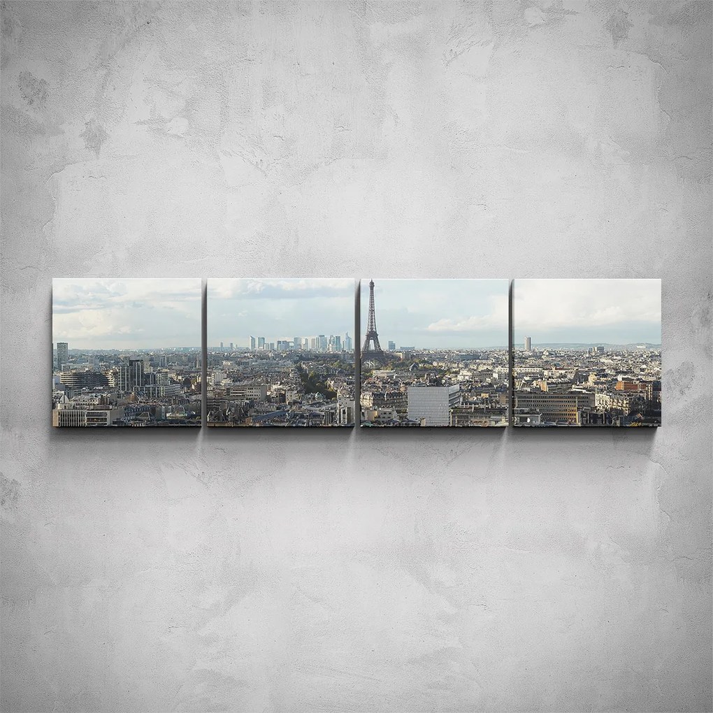 4-dílný obraz - Pohled na Paříž - PopyDesign
