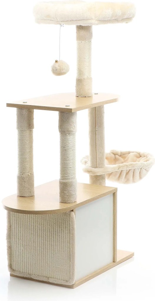 Škrabadlo pro kočky fudajo – 106 cm, béžová (64245)