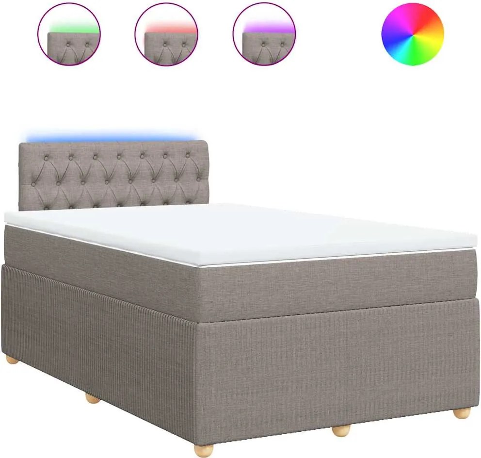 Box spring postel s matrací taupe 120x190 cm textil 3289706