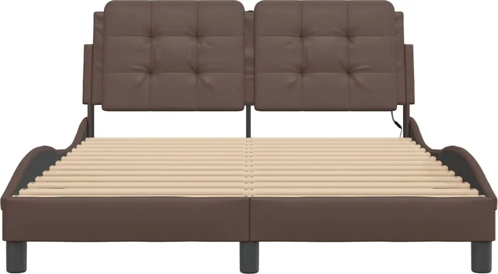 Rám postele s LED bez matrace Zadar hnědý 120 x 200 cm 3214098