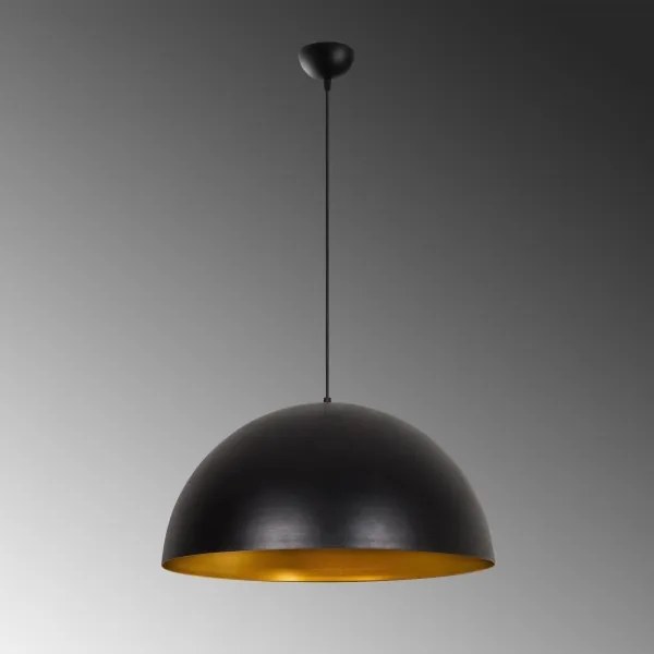Lustr na lanku SIVANI 1xE27/40W/230V pr. 60 cm černá/měděná