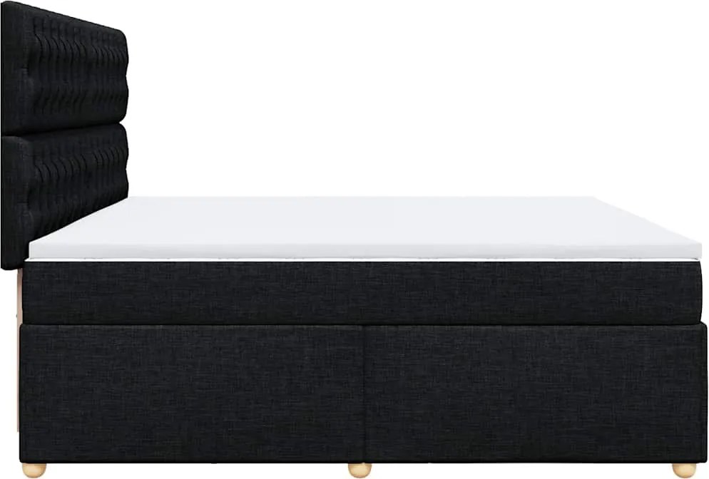 Box spring postel s matrací černá 200x200 cm textil 3293696