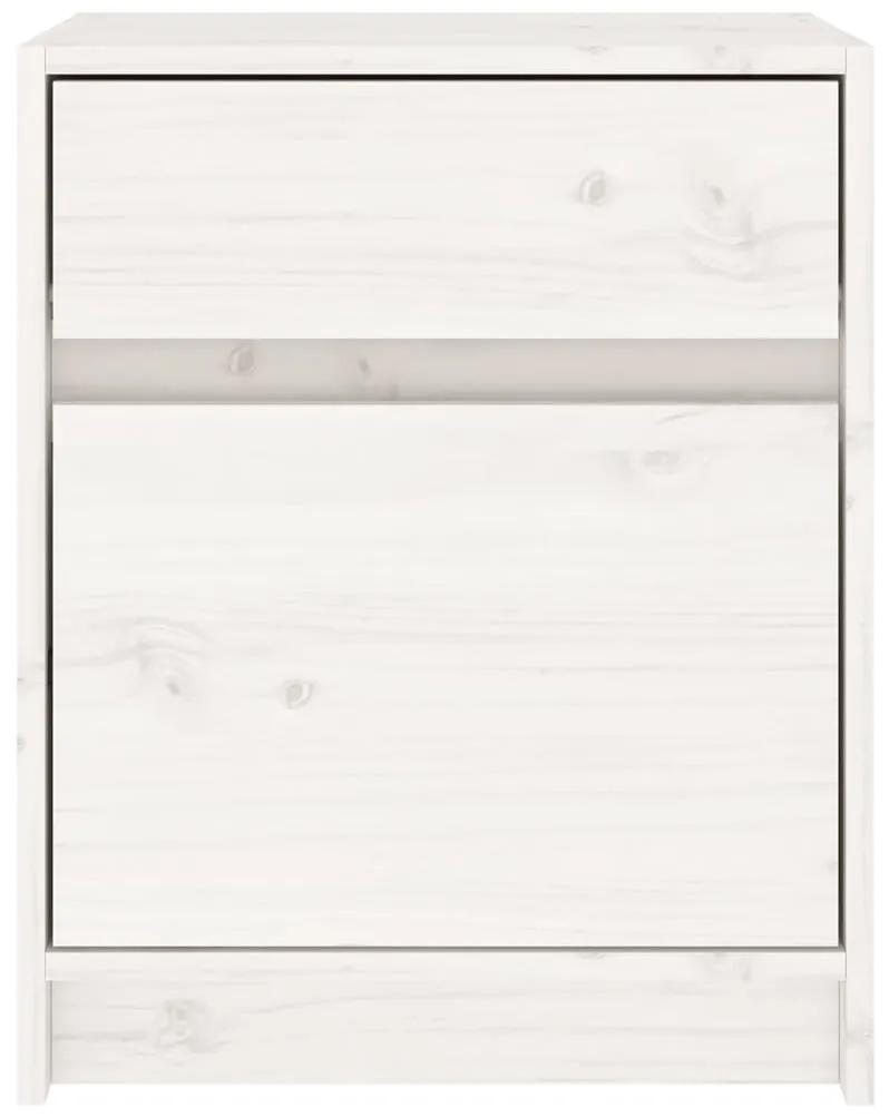 Noční stolky 2 ks bílé 40 x 31 x 50 cm masivní borovice - Default Title