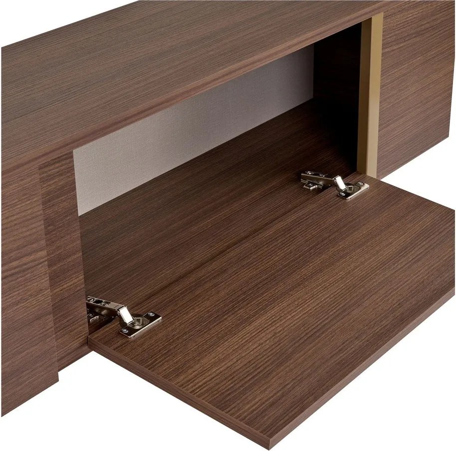 TV stolek v dekoru ořechu v tmavě přírodní barvě 180x50x30 cm Onera – Kalune Design