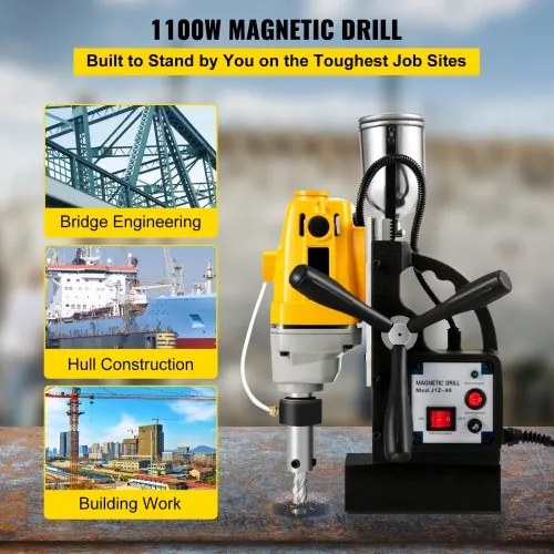 MD40 3,8 cm Elektrická magnetická vrtačka s lisem na vrtačku s 11PC HSS sadou