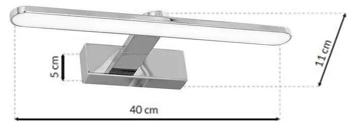 Nástěnné LED svítidlo Splash, 1x LED 8w, 4000k, (40 cm),