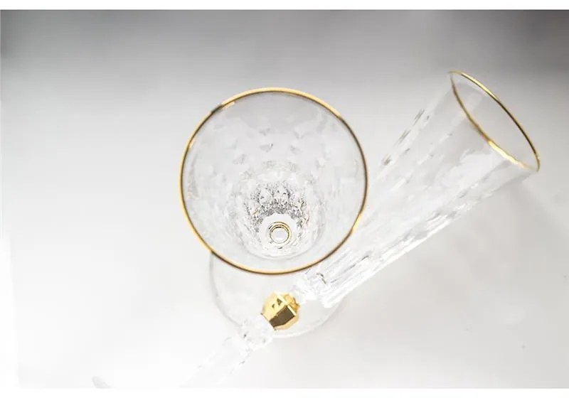 BOHEMIA PRESTIGE CONTE GOLD SKLENICE NA ŠAMPAŇSKÉ 170ML SADA 6 KS