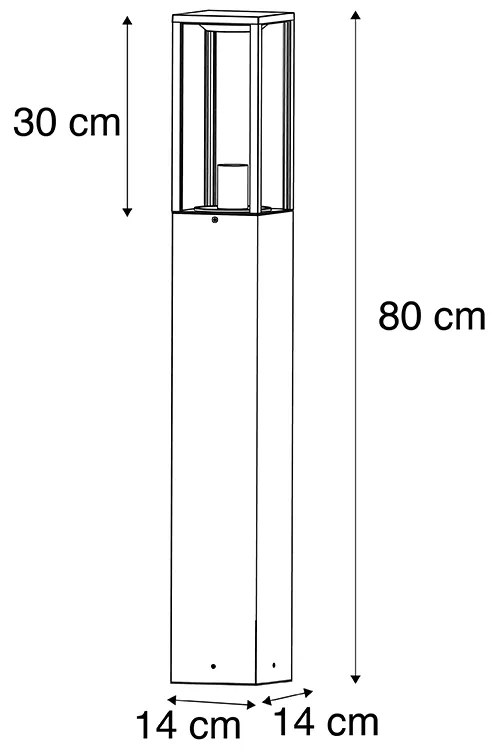 Venkovní sloupková lampa černá 80 cm se zemním hrotem a kabelovou průchodkou - Charlois