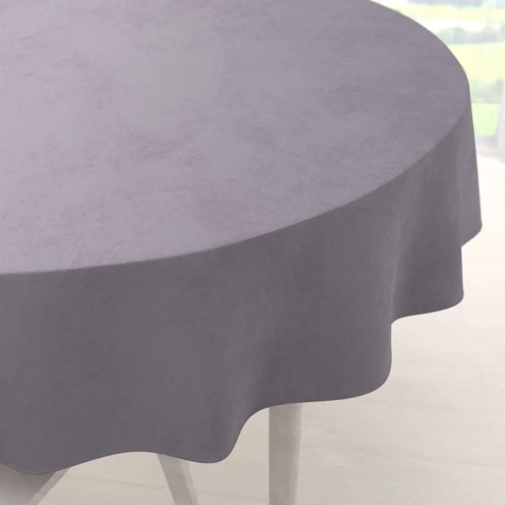 Biante Sametový kulatý ubrus Velvet Premium SVP-013 Šedý Ø 110 cm