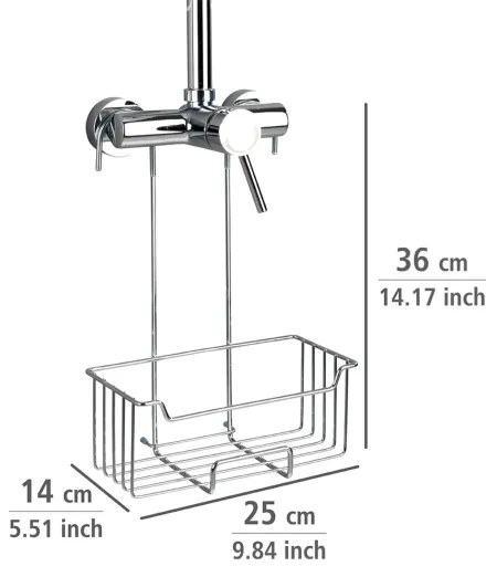 WENKO 23499100 - Sprchová polička MILO 25x36 cm nerez/stříbrná/čirá