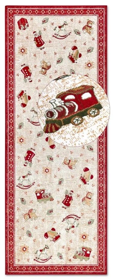 Červený běhoun s vánočním motivem s příměsí bavlny 80x200 cm Toy's Delight Red Christmas – Villeroy&Boch