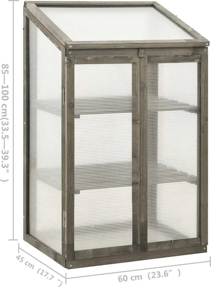 Skleník 60 x 45 x 100 cm jedlové dřevo 314849