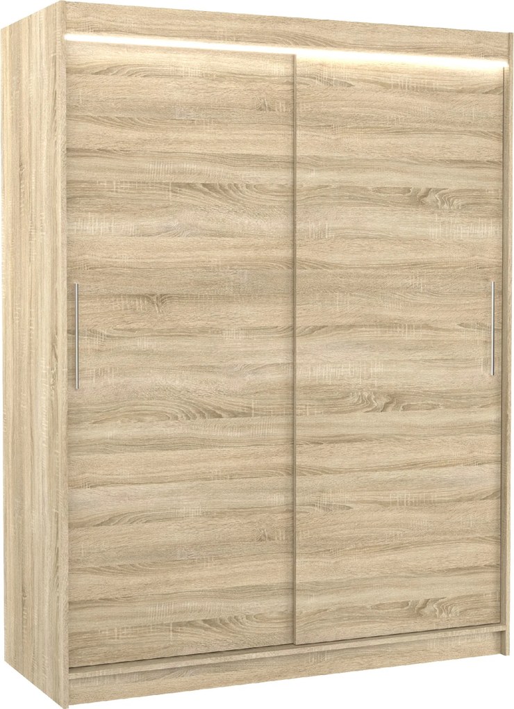 ADRK Furniture Posuvná skříň s LED osvětlením DENVER 150 SW-DEN-S-150+L-V116