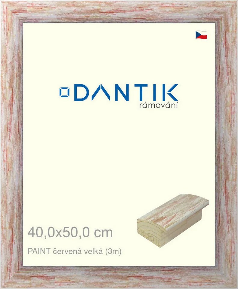 DANTIK rámeček 40x50 | PAINT červená velká (Plexi Čiré)