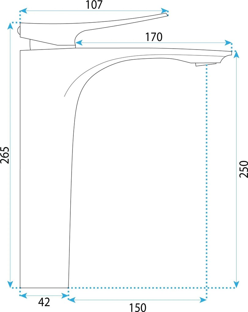 Rea Vision Premium, vysoká umyvadlová baterie h-265, měděná matná, REA-B6490