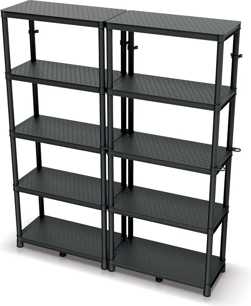 Plastový dílenský regál Stacker 74x172,5 cm černý