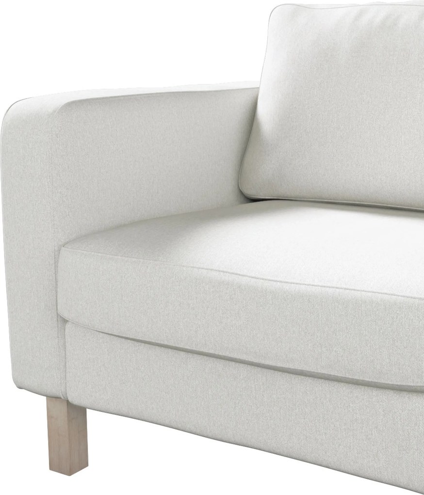 Potah na křeslo IKEA Karlstad, krátký barva krémová látka pletený vzor