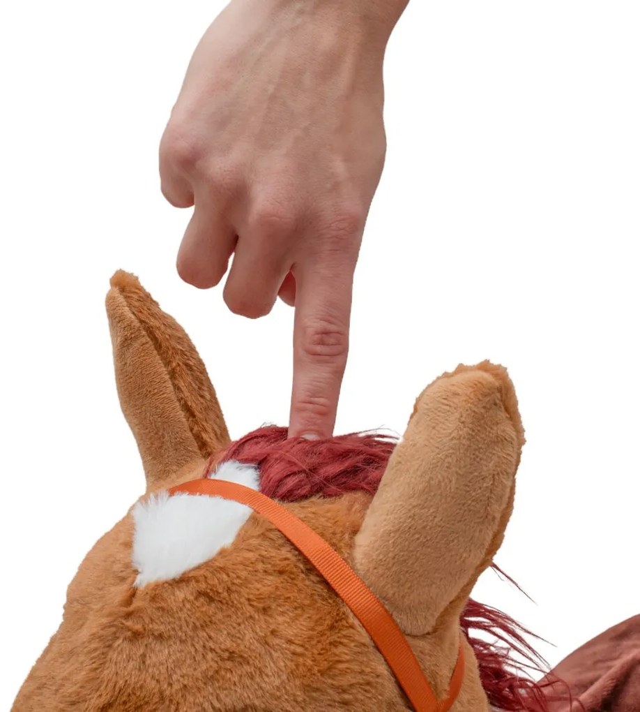 Plyšový skákací koník se zvukem Baby Mix hnědý