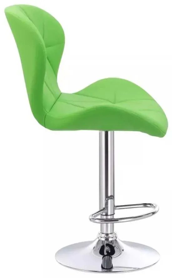 LuxuryForm DESIGN Barová židle LIVIO na stříbrné kulaté podstavě - zelená
