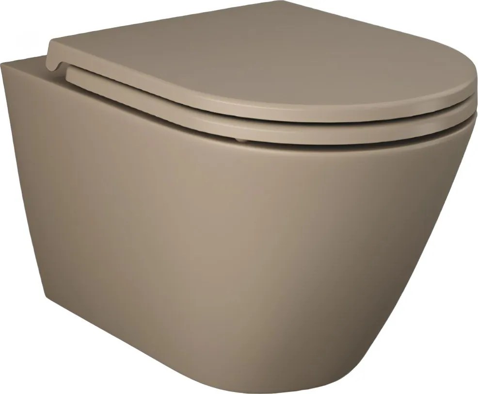 RAK Ceramics Feeling Závěsné WC Cappuccino, 34 × 36 × 52 cm, bez splachovacího kruhu