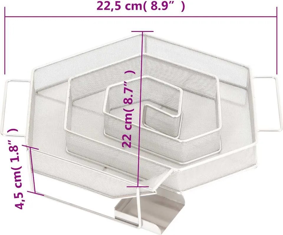 Generátor studeného kouře 6stranný 22,5 cm nerezová ocel 30251
